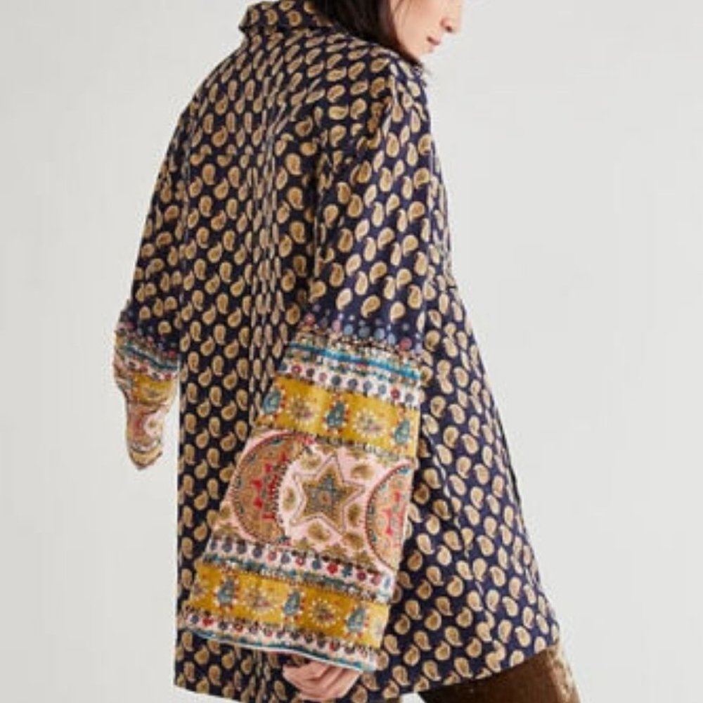 Free People Justine Beaded Quilted Tunic Midnight Blo… - Gem